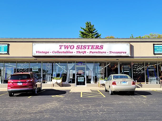 The pink-lettered storefront promises treasures within, like a carnival barker who actually delivers on the "you won't believe your eyes" promise.