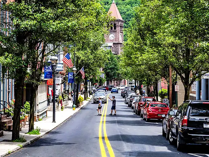 Broadway in Jim Thorpe looks like a movie set where Americana comes to life. Those tree-lined streets practically beg you to saunter down them with an ice cream cone.