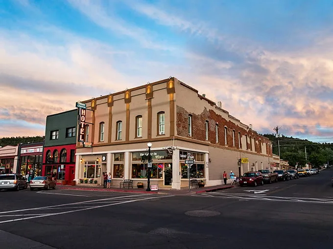Route 66 perfection in living color! Williams' main drag offers that magical small-town vibe where history and modern comforts collide under Arizona's impossibly blue skies.