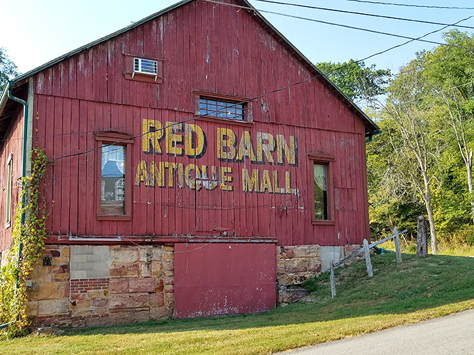 The weathered crimson exterior beckons like an old friend with stories to tell. "Treat yourself to this!" isn't just a suggestion—it's practically a command.