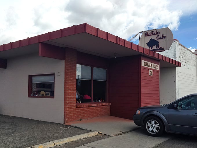 The unassuming exterior of Buffalo Cafe stands like a culinary speakeasy—only the initiated know what treasures await behind that humble brick facade.