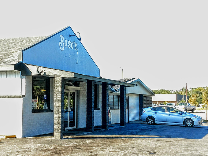 The blue-fronted beacon of Bozo's stands proudly on Ingalls Avenue, promising seafood treasures within. No fancy frills, just the real Gulf Coast deal.