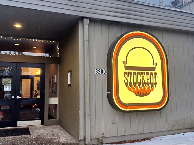 The unassuming exterior of The Stockpot belies the culinary treasures within. Like finding a rare vinyl in a plain sleeve, the real magic awaits inside. 
