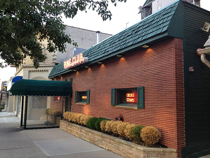 The iconic neon sign beckons hungry Daytonians like a lighthouse for carnivores. This unassuming brick exterior hides a temple of beef within.