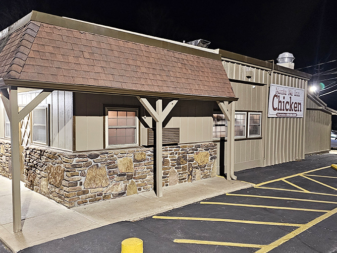 The unassuming stone exterior of Monte Ne Inn hides a fried chicken paradise that locals have treasured for decades.