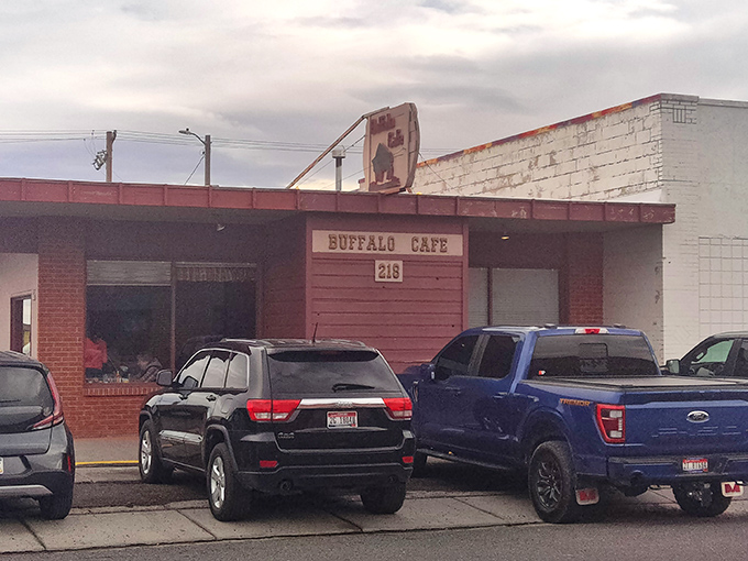 The unassuming exterior of Buffalo Cafe stands like a culinary speakeasy—only the initiated know what treasures await behind that humble brick facade.