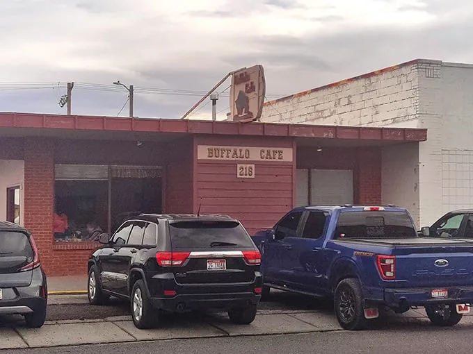 The unassuming exterior of Buffalo Cafe stands like a culinary speakeasy—only the initiated know what treasures await behind that humble brick facade.