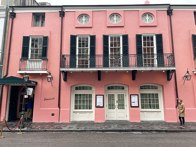 The pink façade of Brennan's stands out on Royal Street like a sophisticated Southern belle who knows she's turning heads—and doesn't mind one bit.