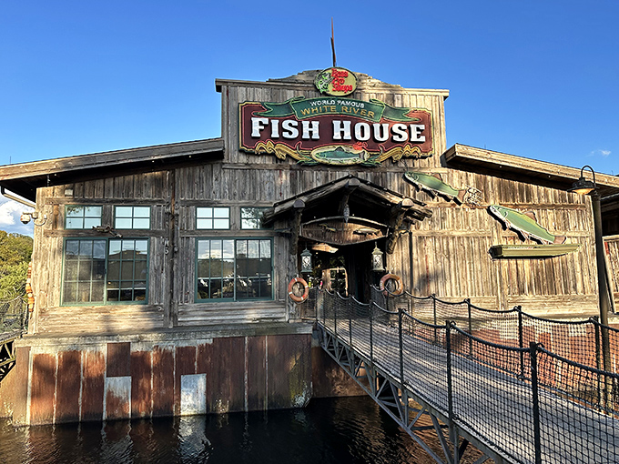 This rustic cedar-shingled haven is what happens when fishing dreams meet culinary ambition. Complete with an actual boat parked out front! 