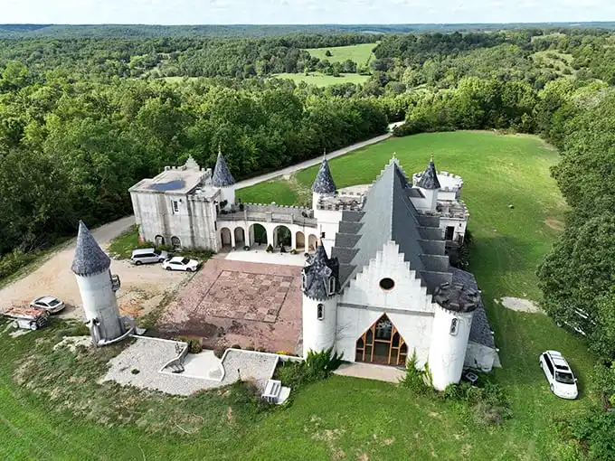 The grand entrance to this Missouri castle makes you feel like you've accidentally wandered into a European fairy tale—no passport required.
