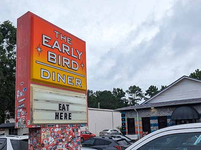 The rainbow-colored exterior isn't just Charleston charm—it's a breakfast siren call that says, "Yes, we're worth waking up for."