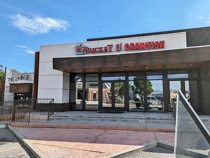 The unassuming exterior of Bucket O' Crawfish belies the seafood paradise within. Like finding Atlantis in a strip mall, but with better parking.
