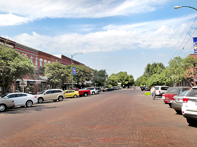 Historic buildings line Lindsborg's Main Street, where Swedish heritage isn't just preserved—it's enthusiastically celebrated every day of the year.