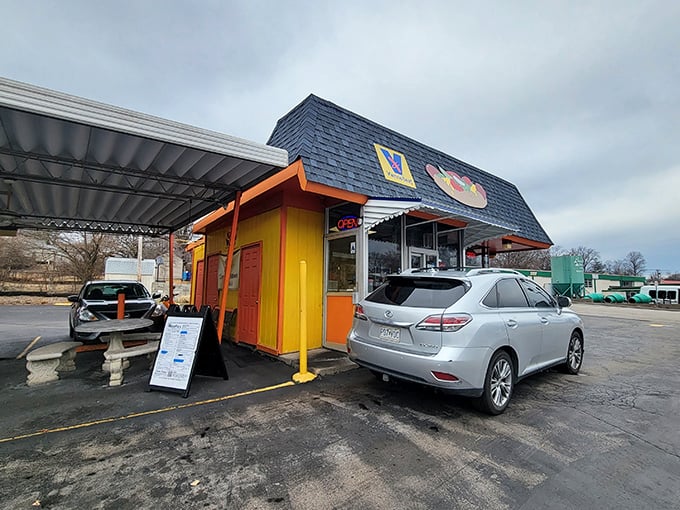 The sunshine-yellow exterior of Woofie's isn't just a building—it's a beacon of hope for the hot dog deprived. "Serving the hot dog with dignity" isn't just a slogan, it's a mission statement.
