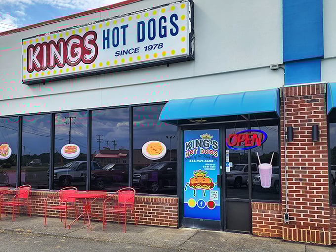 Since 1979, this unassuming storefront in Rural Hall has been serving up hot dog perfection. The blue awnings practically whisper, "Come in, the chili's waiting."