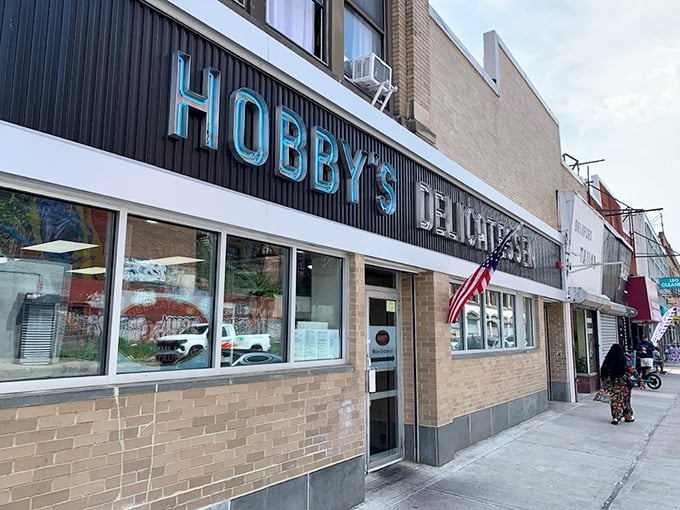 The blue neon sign of Hobby's beckons like a lighthouse for the sandwich-starved, a Newark institution that doesn't need flashy gimmicks—just great food.