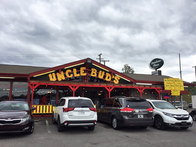 The humble exterior of Uncle Bud's promises no frills, just thrills for your taste buds. Like finding a treasure map disguised as a gas station receipt.