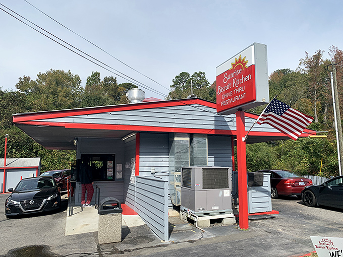 The humble blue building with its iconic red sign has been stopping Chapel Hill traffic—willingly—for decades. Southern breakfast salvation awaits. 