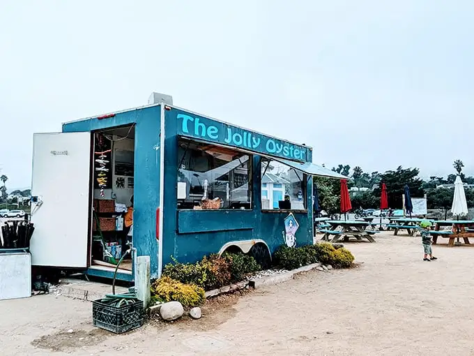 The blue shack that launched a thousand cravings. This unassuming seafood haven on Ventura's shoreline proves paradise doesn't need fancy architecture.