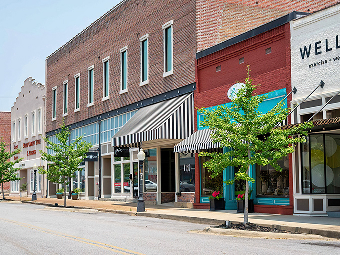Downtown Searcy unfolds like a storybook, with its historic buildings and street lined with trees creating a Norman Rockwell painting come to life.