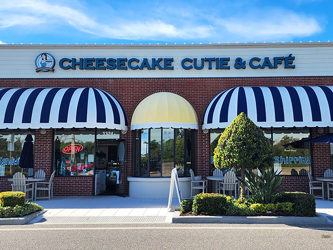 A rainbow over Cheesecake Cutie & Café isn't divine intervention—it's just good taste pointing the way to Holmes Beach's sweetest destination.
