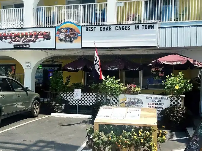 The unassuming blue awning of Woody's might not scream "food destination," but locals know this Dewey Beach treasure houses crab cake royalty.