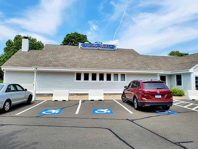 The classic white clapboard exterior of Lenny & Joe's stands like a beacon for seafood lovers—New England architecture that practically whispers "fresh catch inside."