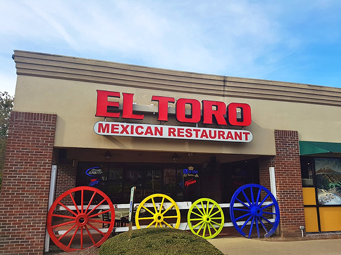 Welcome to El Toro, where the colorful wagon wheels out front are like a mariachi band for your eyes!