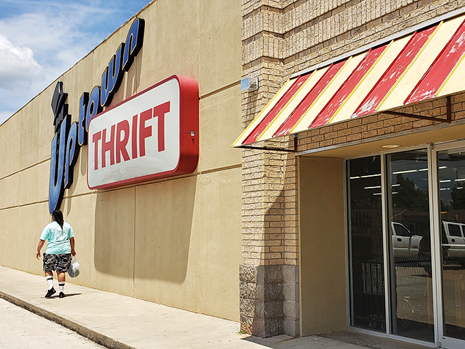 Welcome to the mothership of secondhand treasures! Uptown Thrift's unassuming exterior belies a universe of bargains waiting to be discovered inside.