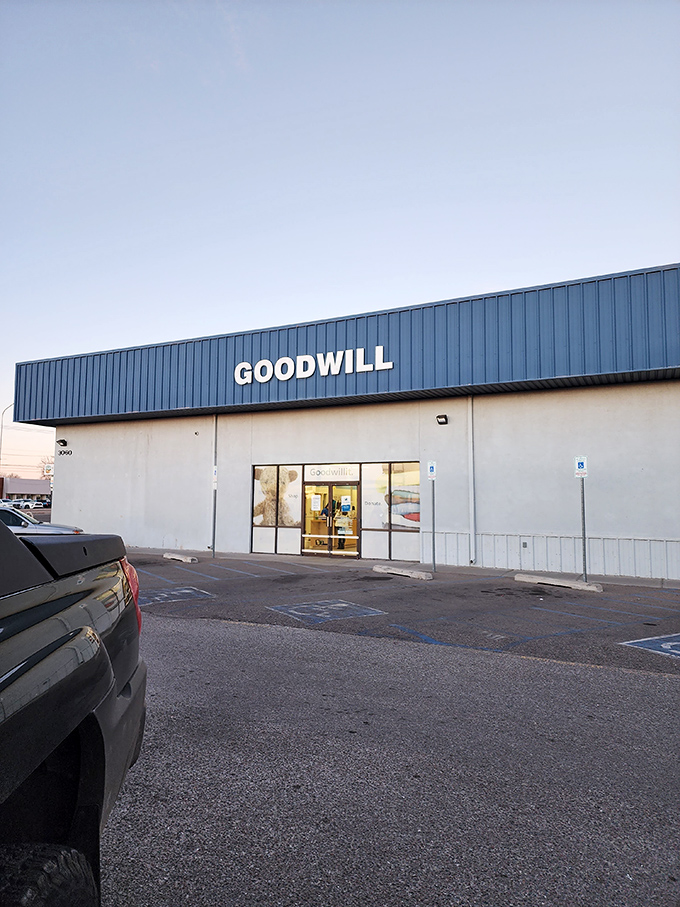 The unassuming blue exterior hides a treasure trove within, like finding a secret cave in an Indiana Jones movie.