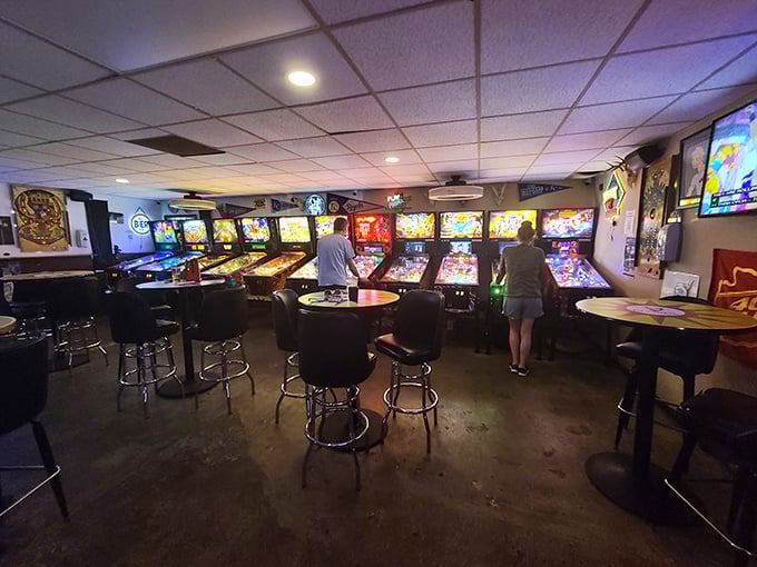 Where nostalgia meets nightlife: the 403 Club's unassuming exterior hides a wonderland of flashing lights and analog joy waiting inside.