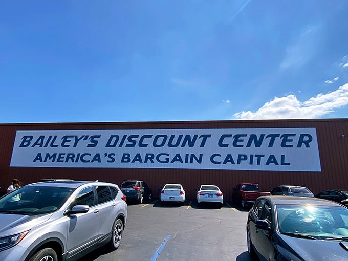 Bailey's bold proclamation as "America's Bargain Capital" isn't just marketing—the packed parking lot on even a rainy day proves the locals know something you don't.