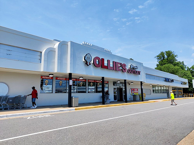 The unmistakable white-and-red façade of Ollie's in Virginia Beach beckons like a siren song to bargain hunters across Hampton Roads.