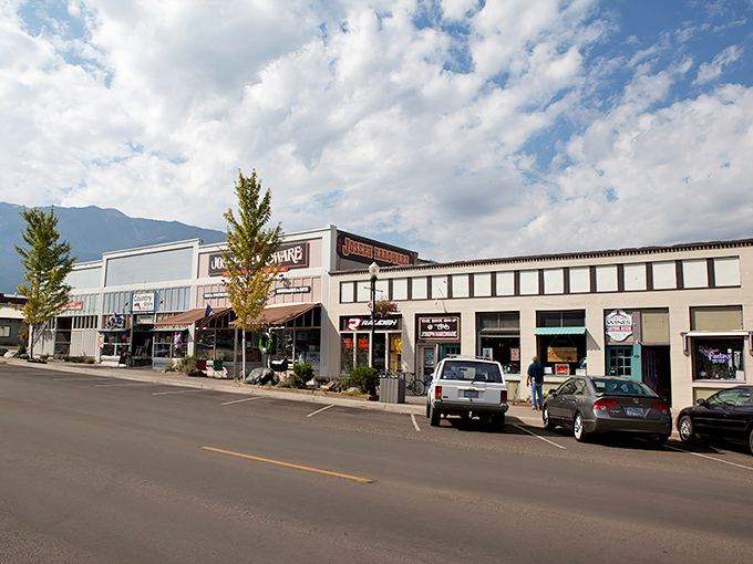 Main Street simplicity with mountain majesty as the backdrop—Joseph's downtown somehow makes even pickup trucks look like they're posing for a postcard.