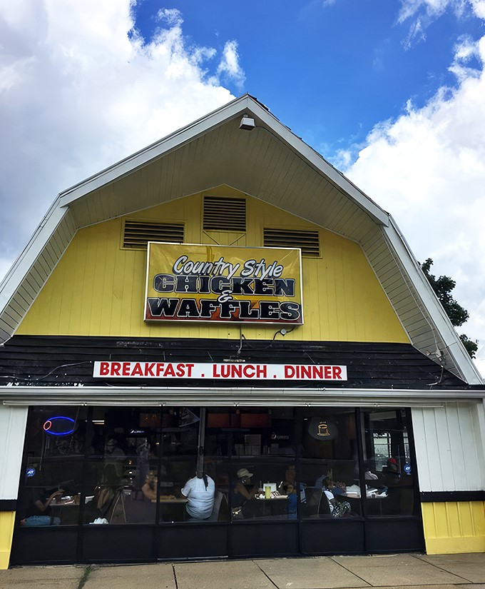 That A-frame roof isn't just architectural flair—it's a beacon calling hungry souls to chicken paradise in Marlow Heights.