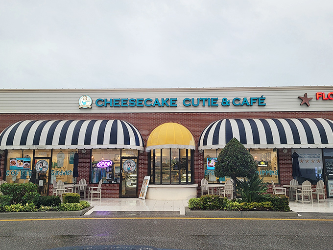 A rainbow over Cheesecake Cutie & Café isn't divine intervention—it's just good taste pointing the way to Holmes Beach's sweetest destination.