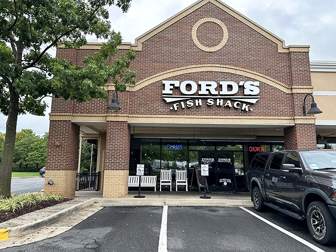 The unassuming brick exterior of Ford's Fish Shack hides a seafood paradise within. Like finding Atlantis in a strip mall.