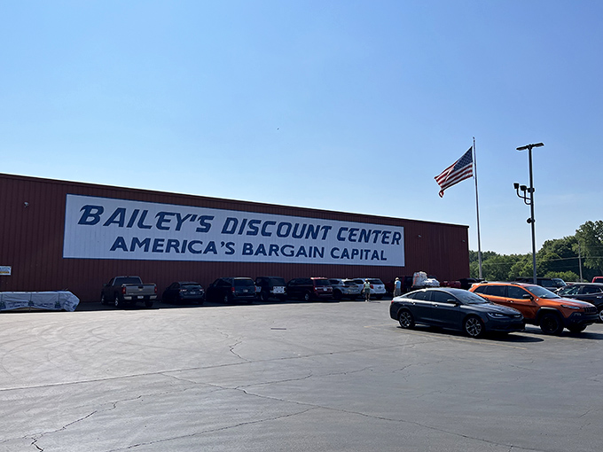 Bailey's bold proclamation as "America's Bargain Capital" isn't just marketing—the packed parking lot on even a rainy day proves the locals know something you don't.