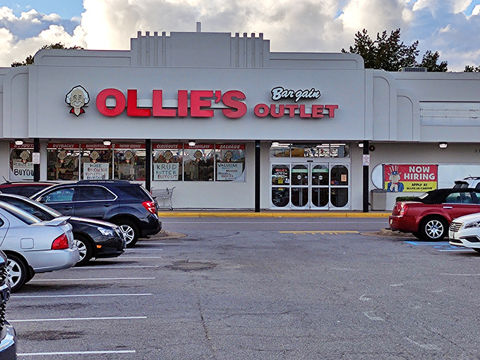 The unmistakable white-and-red façade of Ollie's in Virginia Beach beckons like a siren song to bargain hunters across Hampton Roads.