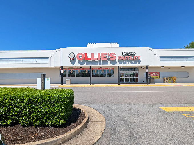 The unmistakable white-and-red façade of Ollie's in Virginia Beach beckons like a siren song to bargain hunters across Hampton Roads.