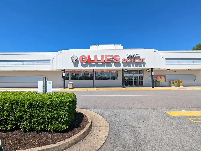 The unmistakable white-and-red façade of Ollie's in Virginia Beach beckons like a siren song to bargain hunters across Hampton Roads.