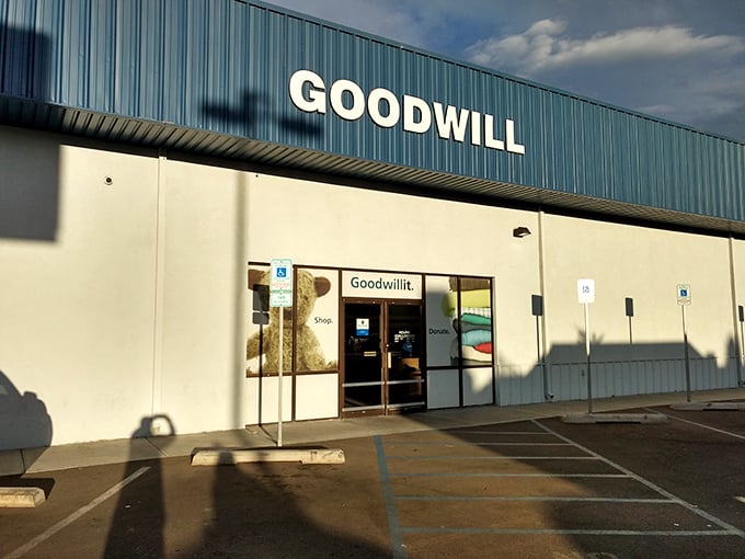 The unassuming blue exterior hides a treasure trove within, like finding a secret cave in an Indiana Jones movie.