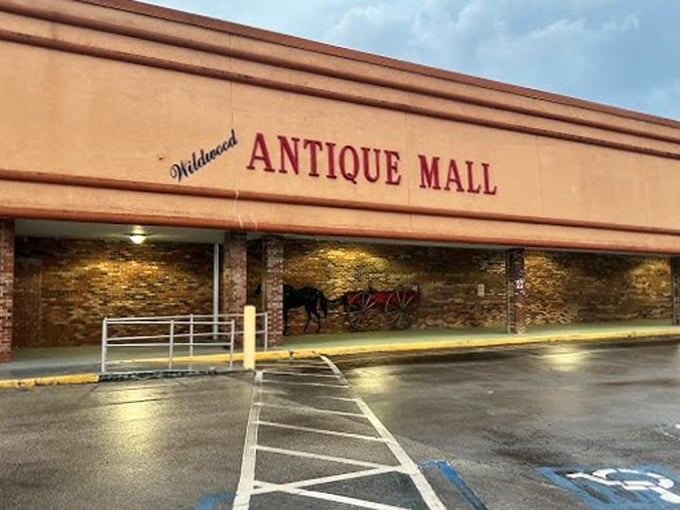 The unassuming exterior of Wildwood Antique Mall hides a universe of treasures within, like finding the Tardis of vintage shopping in Central Florida.