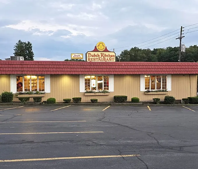 The iconic red roof and Pennsylvania Dutch hex sign welcome you like an old friend. This isn't just a restaurant—it's a roadside landmark worth the detour.