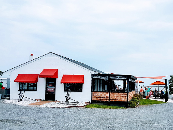 The unassuming exterior of Merroir belies the culinary magic within. Like finding a Michelin star in someone's backyard—complete with gravel parking that says "we care about food, not frills."
