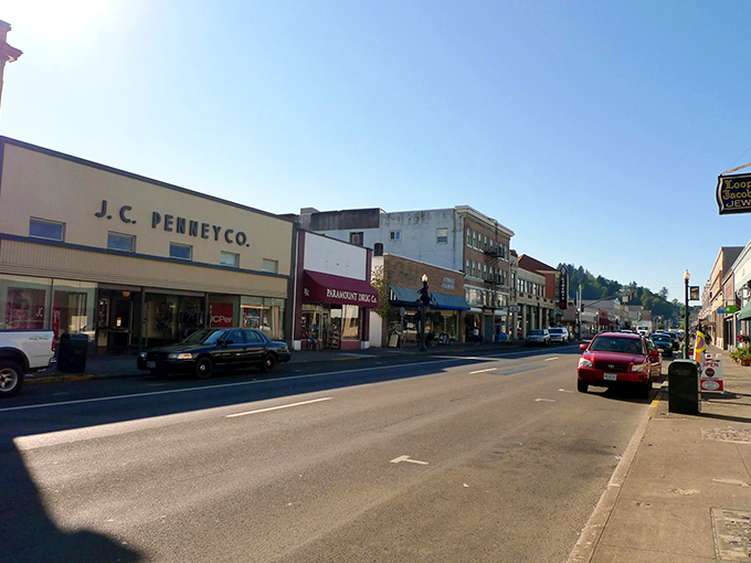 Downtown: Astoria's historic downtown feels like stepping into a movie set—because it literally has been one. J.C. Penney still anchors this timeless main street.