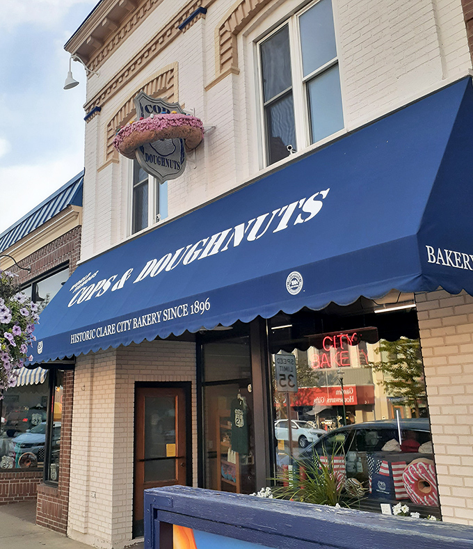 The classic blue and white awning beckons like a lighthouse for the sugar-deprived. Small-town Americana at its sweetest.