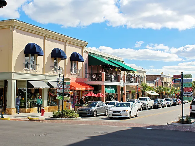 Mount Dora's downtown strip looks like it was designed by someone who actually likes people—colorful buildings, palm trees, and not a chain store in sight.