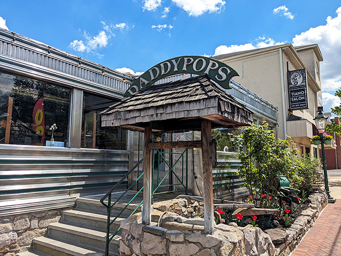 The gleaming stainless steel exterior of Daddypops isn't retro by design—it's retro because it's the real deal, a chrome time capsule on York Road.