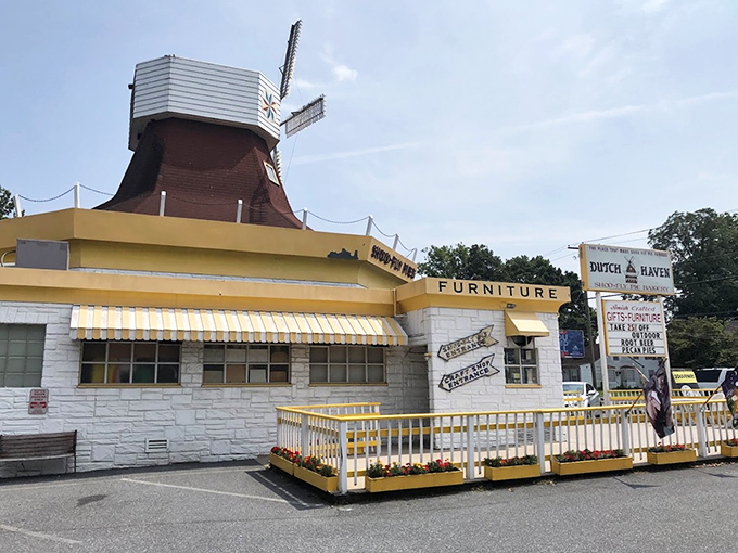The iconic windmill-topped Dutch Haven stands like a yellow and white beacon on Route 30, promising sweet treasures within.